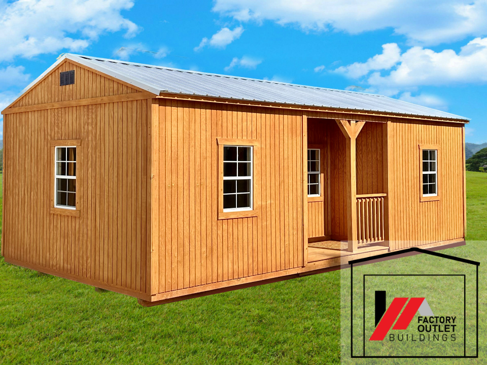 Danco Center Porch Cabin - Metal Carports/Garages/Portable Sheds ...