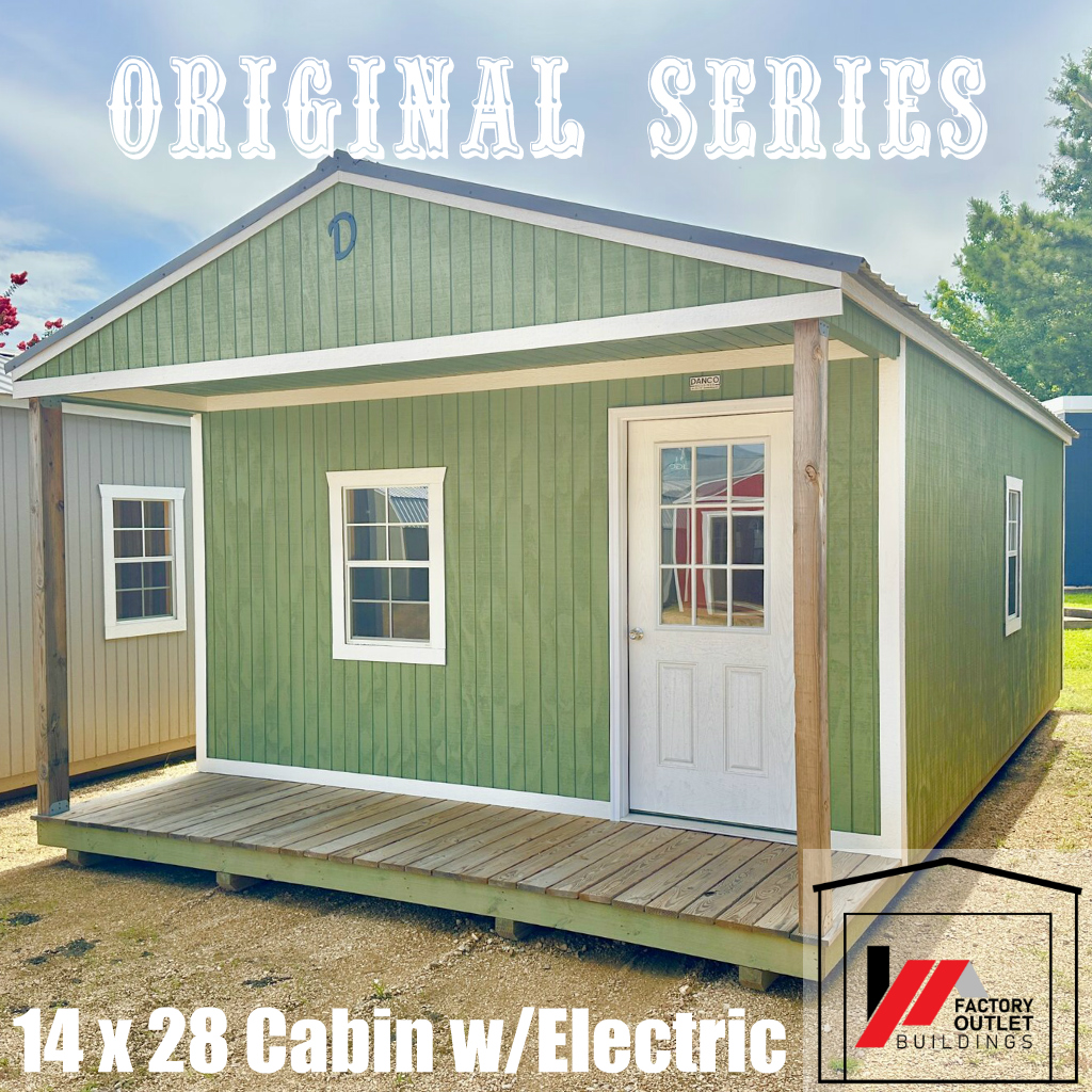 14x28 Cabin 240109 w/ Electric - Metal Carports/Garages/Portable Sheds ...