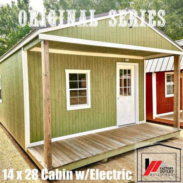 14x28 Cabin 240109 w/ Electric - Metal Carports/Garages/Portable Sheds ...